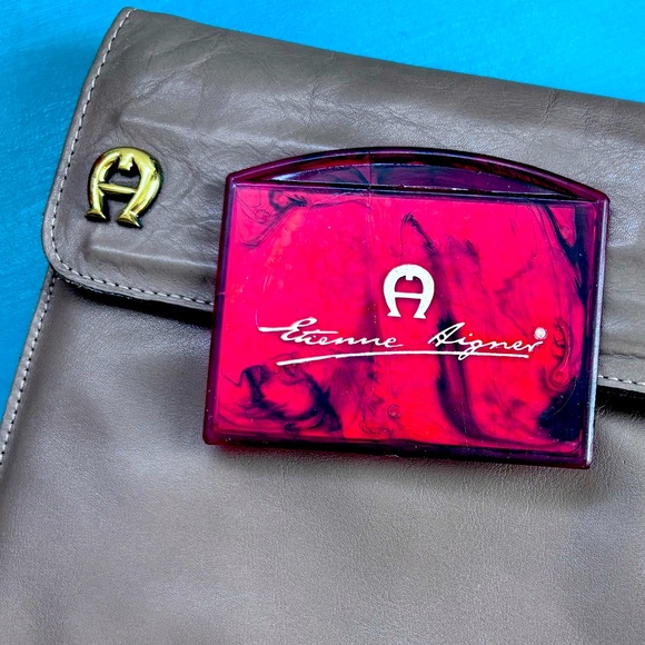 Etienne Aigner | Bags | Vintage Etienne Aigner Mushroom Leather Clutch ...